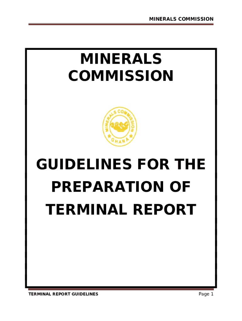 PROPOSED GUIDELINES FOR THE PREPARATION OF TERMINAL REPORT ...