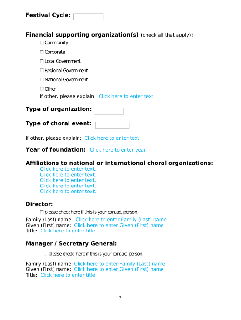 Choir Application 2025 Doc Template | pdfFiller