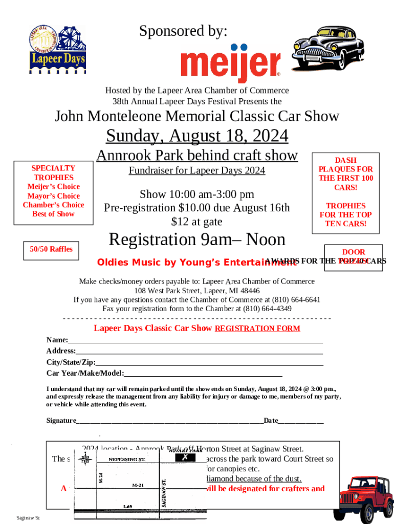 john monteleone memorial car show application Doc Template | pdfFiller