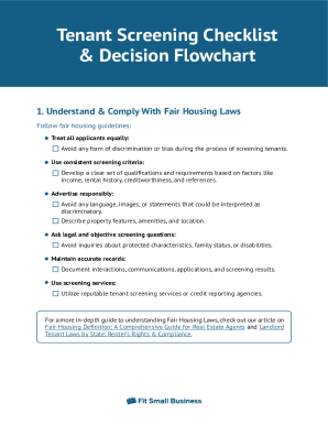 Fillable Online Tenant Screening Checklist & Decision Flowchart Fax ...