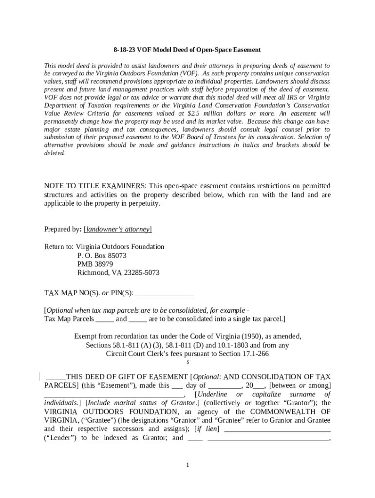 Model-Deed-of-Open-Space-Easement-1. ... Doc Template | pdfFiller