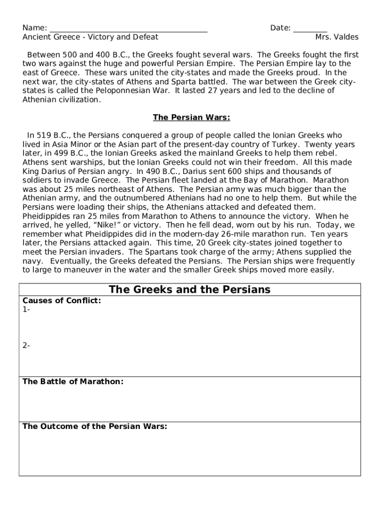 Greco-Persian WarsDefinition, Battles, Summary, Facts ... Doc Template ...