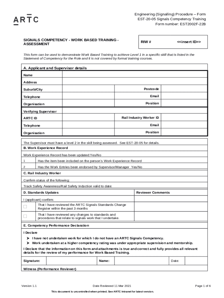 signals competency upgrade request Doc Template | pdfFiller