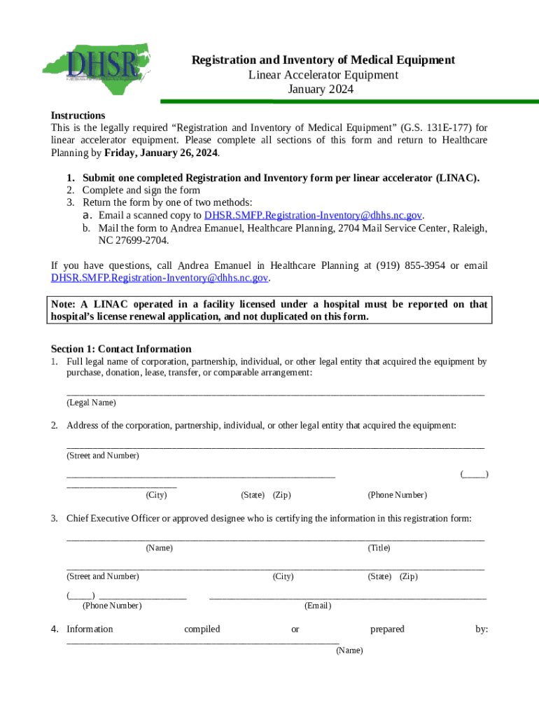 Registration and Inventory s - NC DHSR HPCON Doc Template | pdfFiller