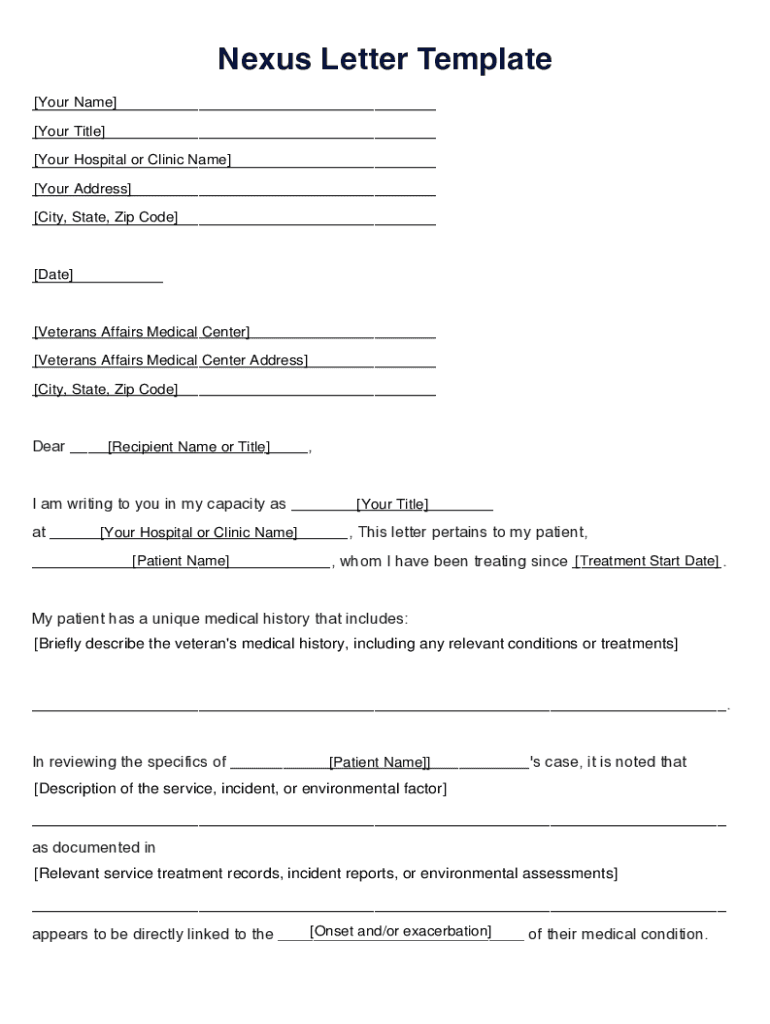 Nexus Letter Template Prntbl concejomunicipaldechinu gov co