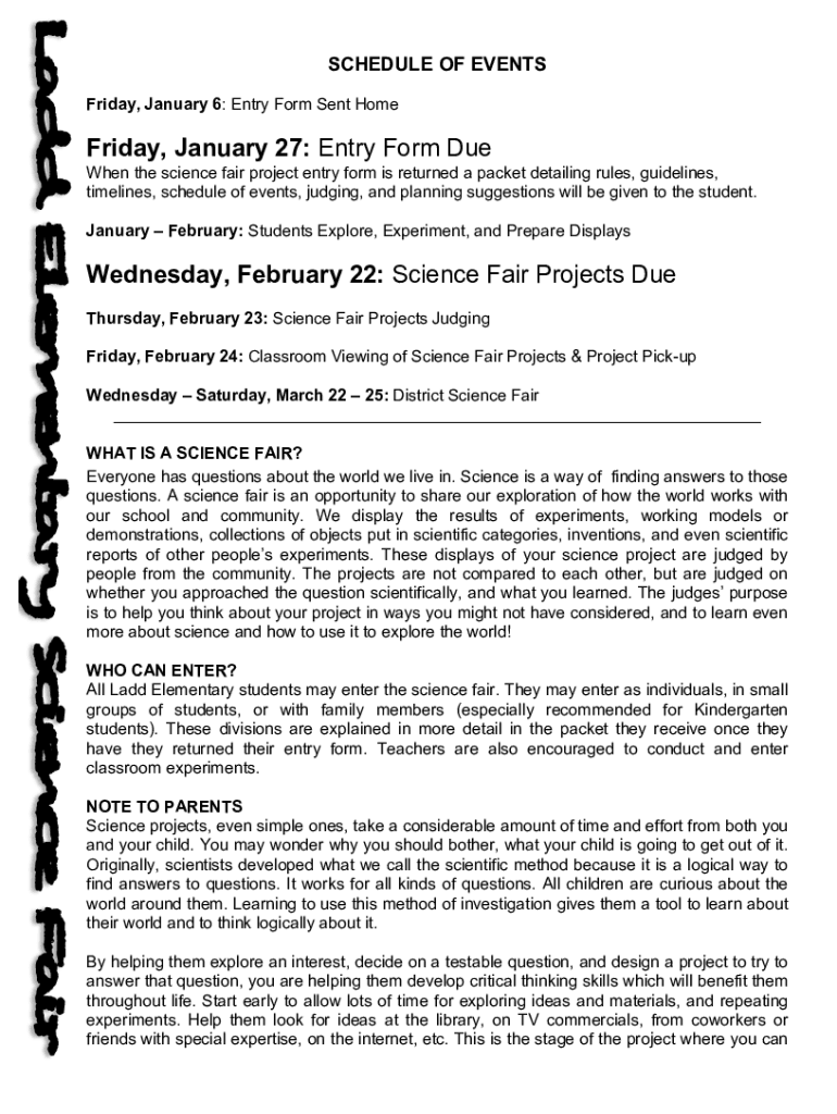 Fillable Online Abraham Erb's 1st Annual Science Fair Entry Form Fax ...