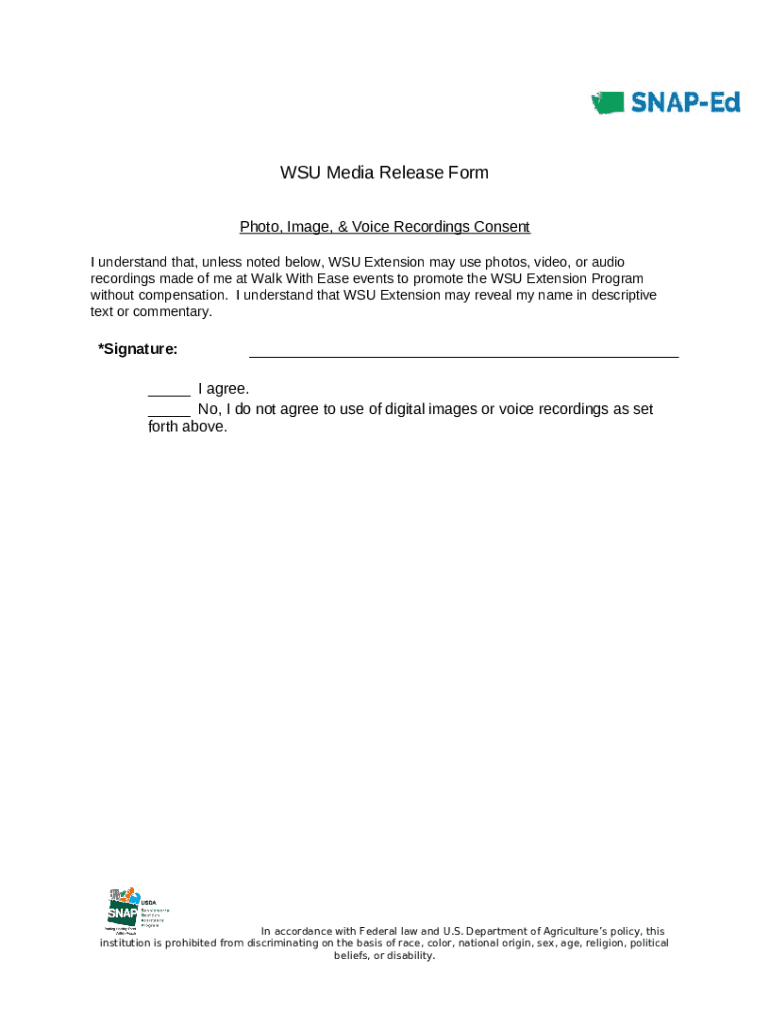 STUDENT MEDIA CONSENT WSU College of Nursing Doc Template | pdfFiller