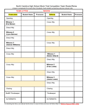 Fillable Online Team Roster Template 23-24 Fax Email Print - pdfFiller