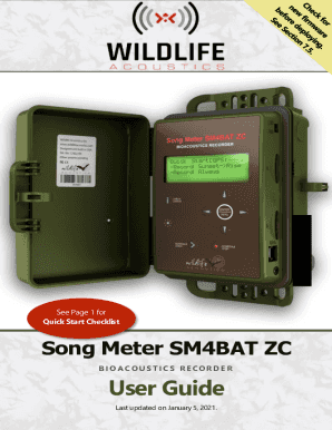 Fillable Online Song Meter SM4BAT ZC Fax Email Print - pdfFiller