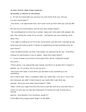 Five Scripts to Overcome the Most Common Objections in ... Doc Template ...