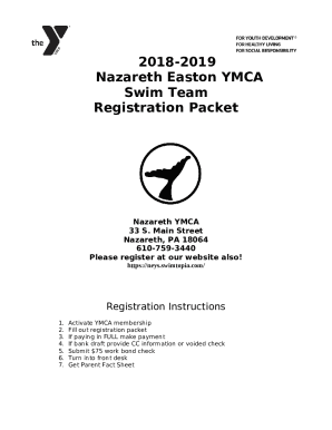 Locations & Directions - Nazareth/Easton YMCA Swim Team Doc Template | pdfFiller