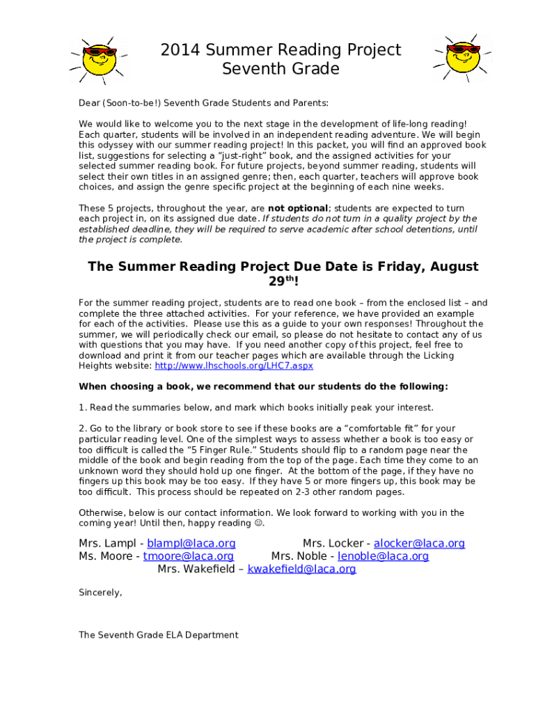 Welcome to Seventh Grade - Summer Practice Packet Doc Template | pdfFiller