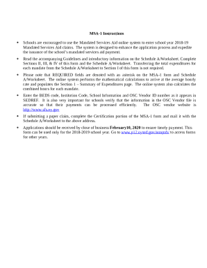 Mandated Services Aid (MSA) & Comprehensive ... Doc Template | pdfFiller