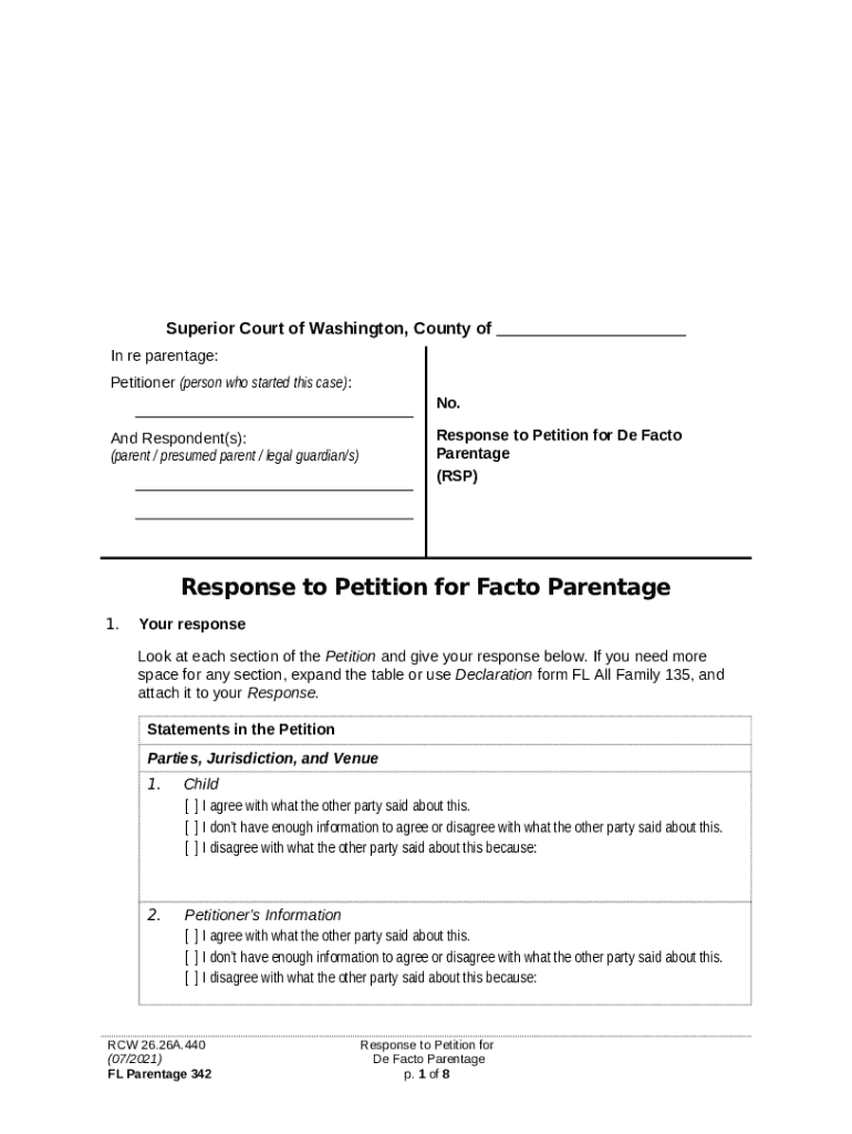 Summons: Notice about Petition for De Facto Parentage Doc Template ...