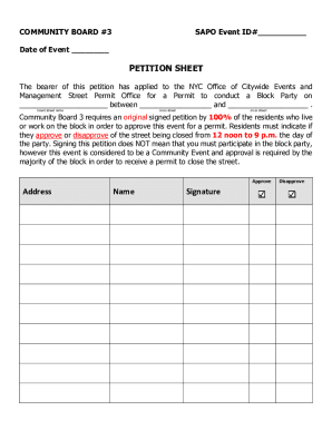 Fillable Online Block Party Petition Template Fax Email Print - pdfFiller