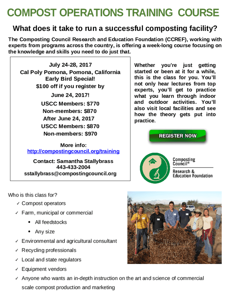 SOLD OUT! Raleigh, NC - Compost Operations Training ... Doc Template ...