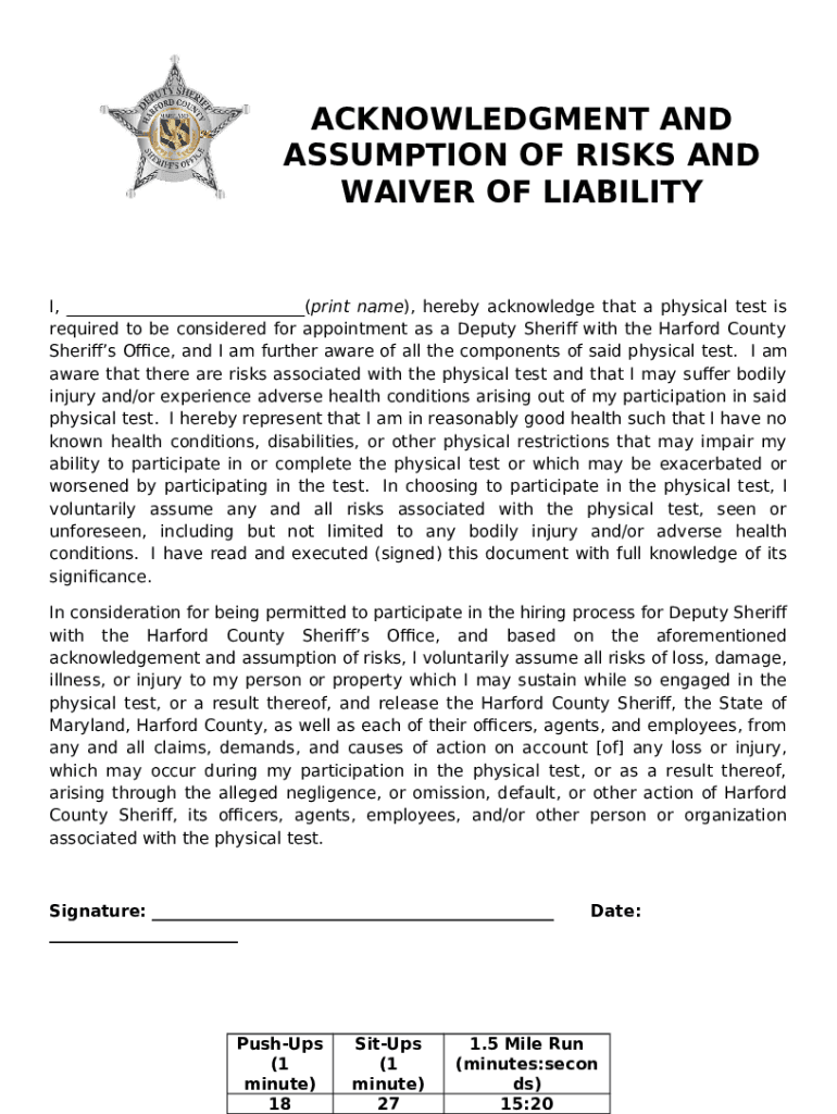 acknowledgment and assumption of risks and waiver of ... Doc Template ...