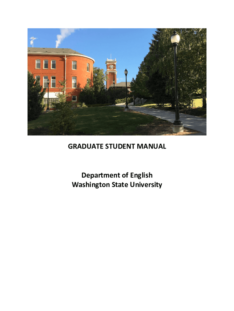 Fillable Online Graduate Manual & RequirementsWSU Department of English ...