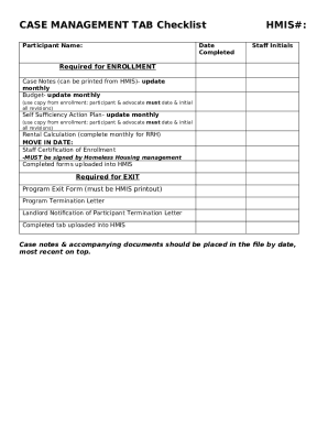 Recording Case Notes and Housing Notes in HMIS Doc Template | pdfFiller