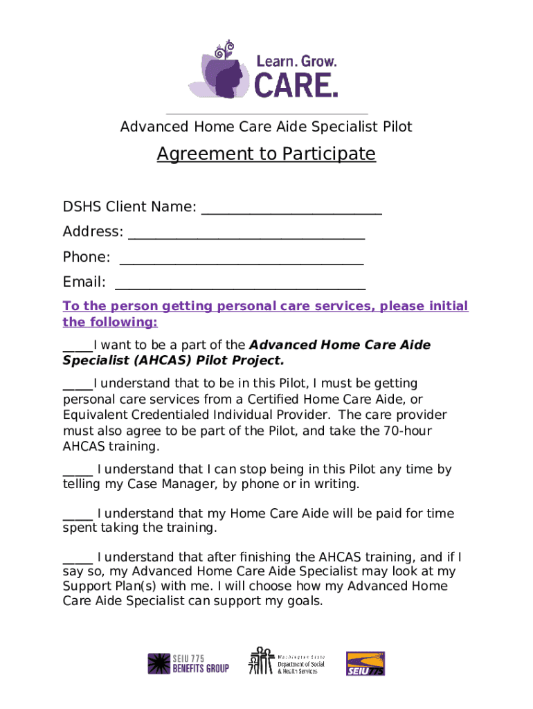 Application for Homemaker-Home Aid Certification Doc Template | pdfFiller