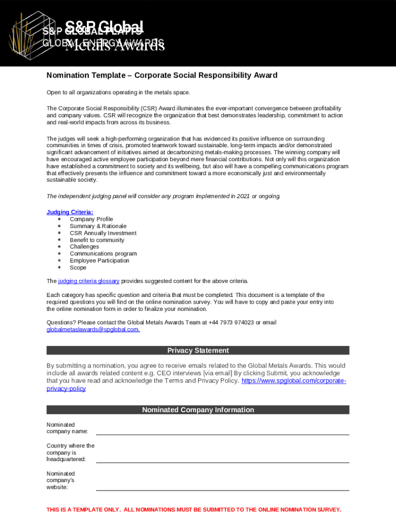 Best in Corporate Social Responsibility in Social Media Doc Template ...