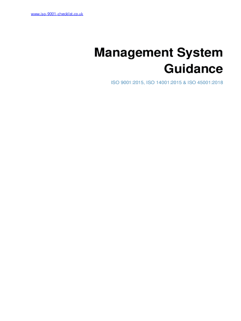 Fillable Online Management System Guidance. ISO 9001 Fax Email Print ...