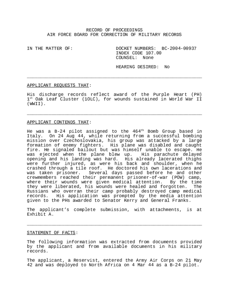 IN THE MATTER OF:DOCKET NUMBERS:BC-2004-00937 Doc Template | pdfFiller