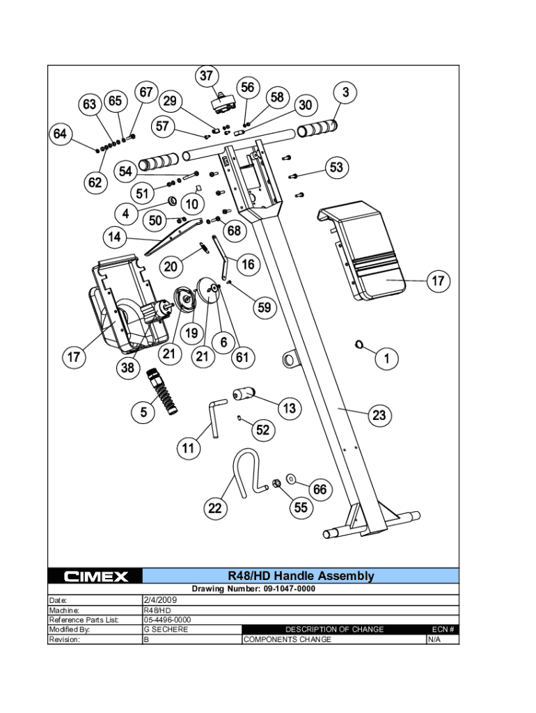 Fillable Online Fillable Online R48/HD Handle Assembly - Cimex Fax ...