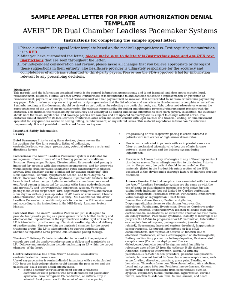 sample appeal letter for prior authorization denial template Doc ...