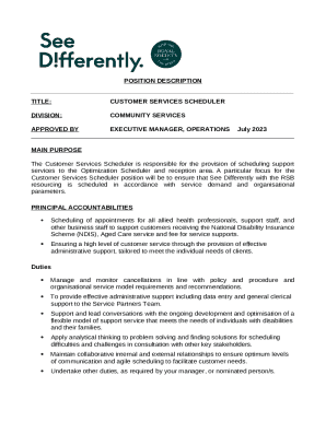 Scheduler Job Description Template Doc Template | pdfFiller