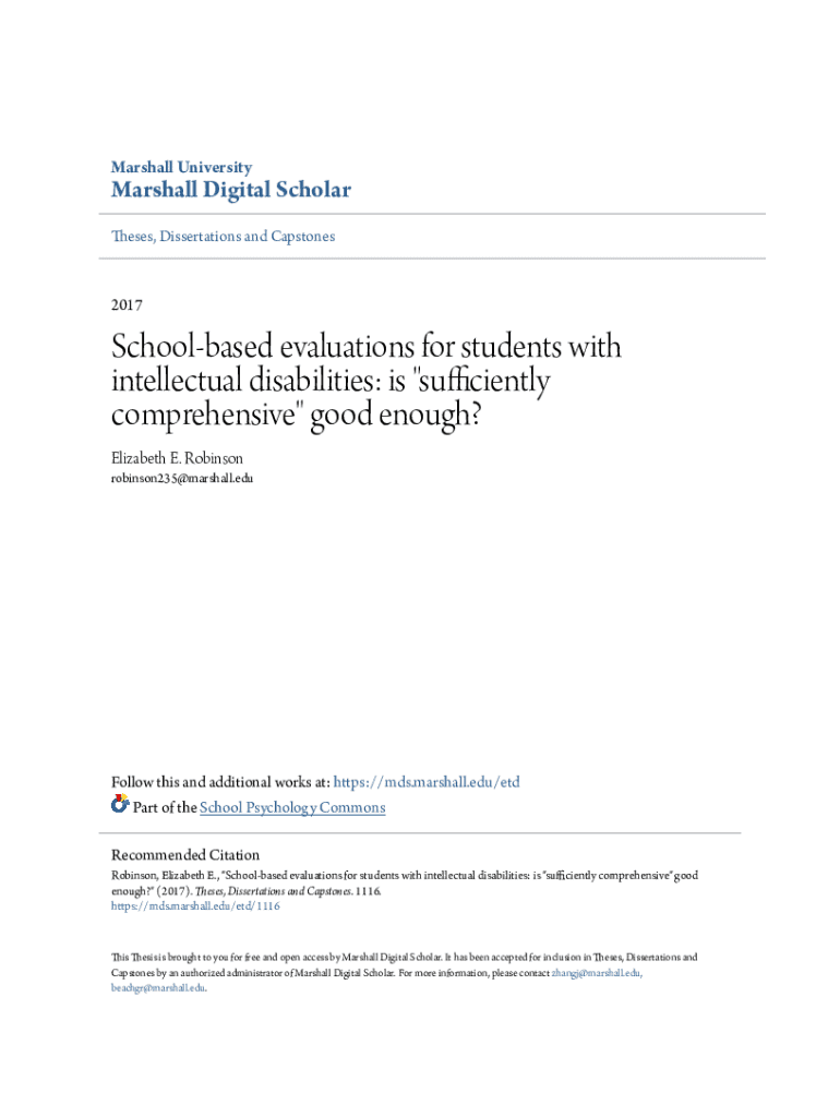 Fillable Online School-based evaluations for students with intellectual ...