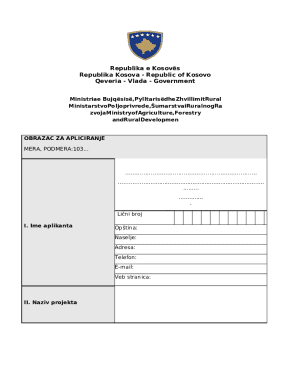 OBRAZAC ZA APLICIRANJE Doc Template | pdfFiller