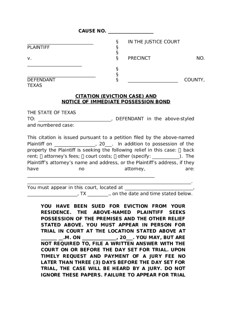 justice court civil case ination sheet - cause number (for ... Doc ...
