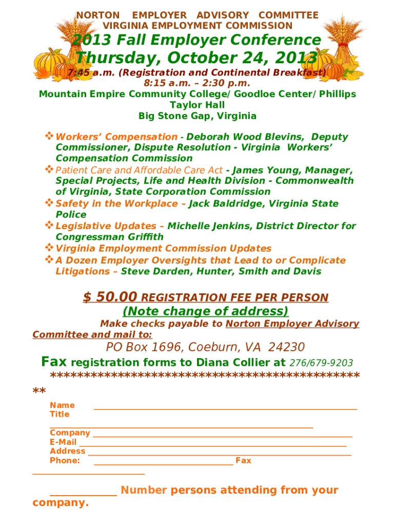 Norton VEC Job FairVirginia Employment Commission Doc Template | pdfFiller