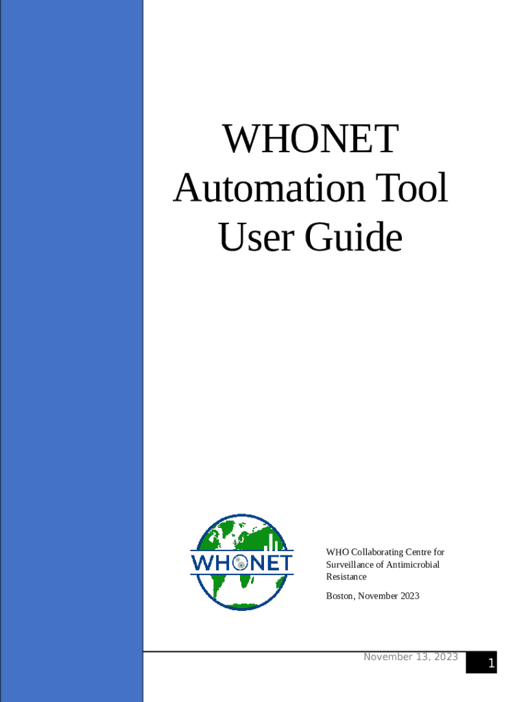 whonet user manual - National AMR Web Portal Doc Template | pdfFiller