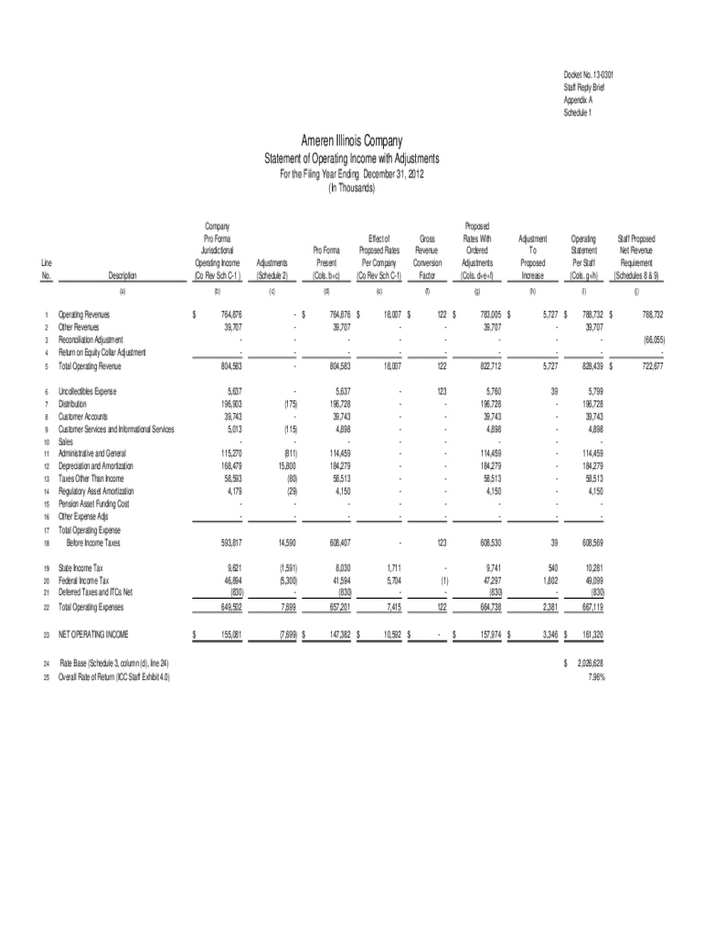 Fillable Online Ameren Illinois Company d/b/a Ameren Illinois - Gas ...