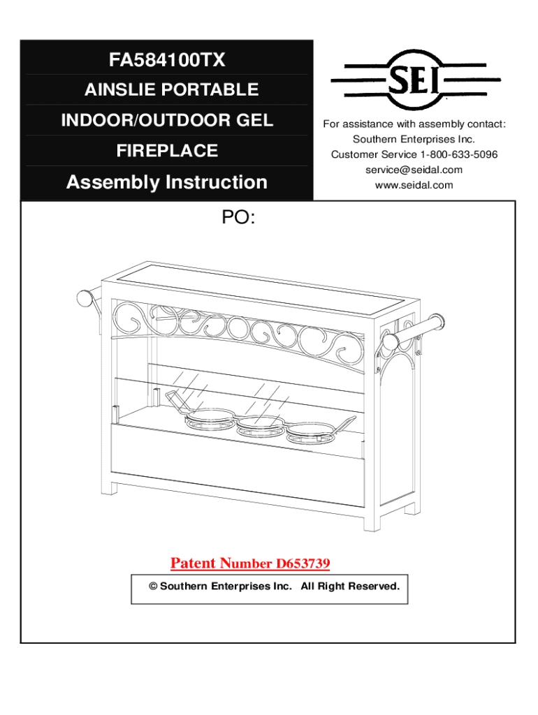 Fillable Online Southern Enterprises Loft Portable Indoor / Outdoor ...