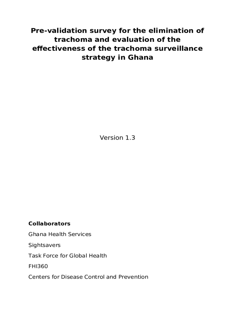 Pre-validation survey for the elimination of trachoma and ... Doc ...