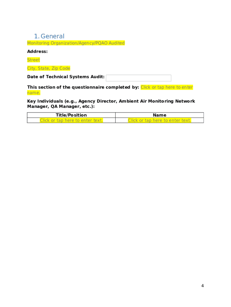 . Pre-Audit Questionnaire Doc Template | pdfFiller