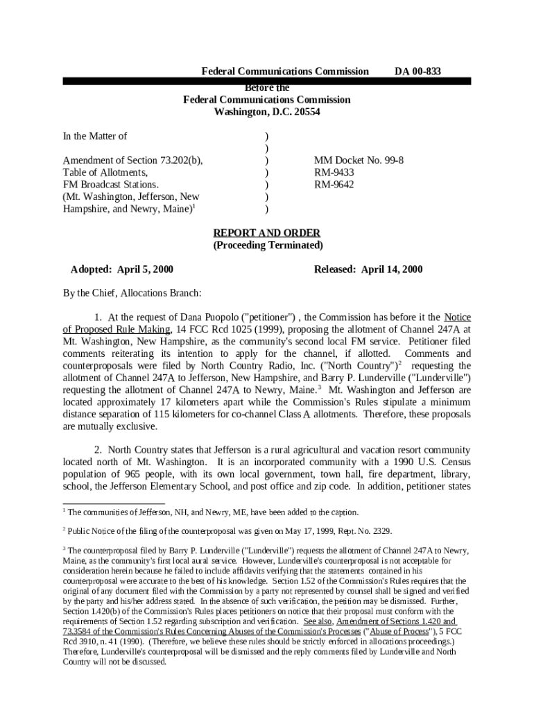 Notice of Amendments to the Program Comment To Avoid ... Doc Template ...