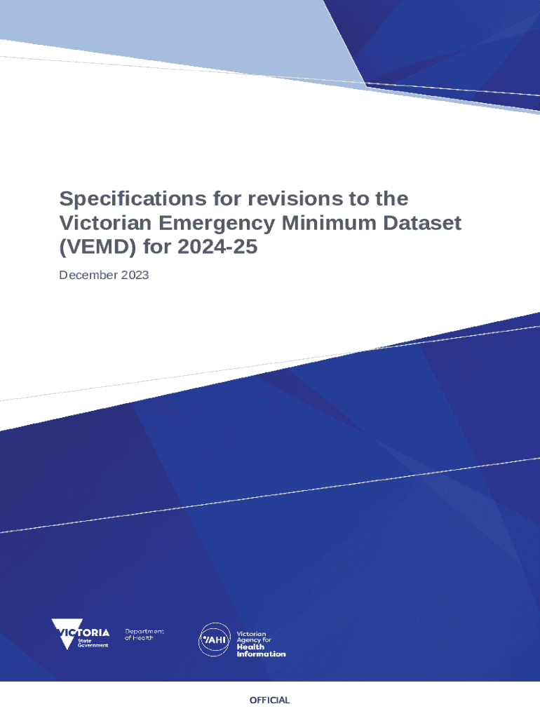 Victorian Emergency Minimum Dataset (VEMD) Doc Template | pdfFiller