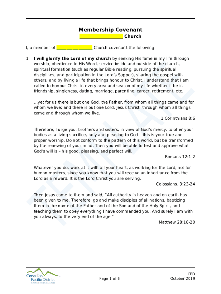 Matt Chandler Proves That the Membership Covenant Is a ... Doc Template ...