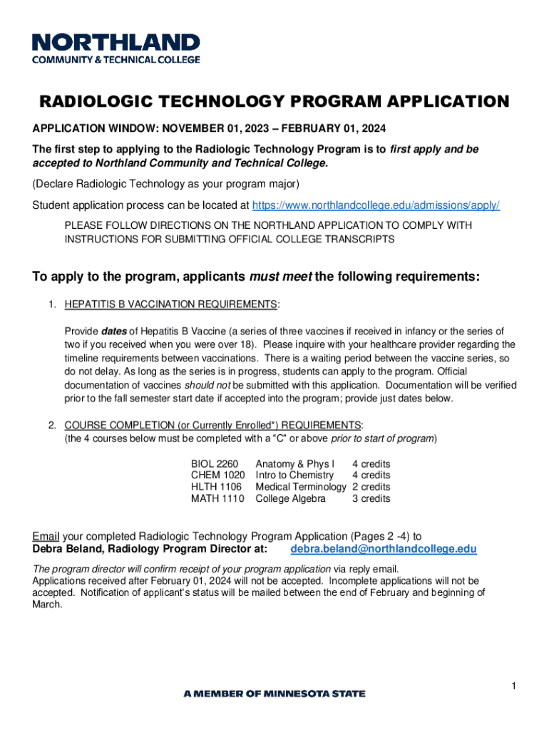 Fillable Online Radiologic Technology - AAS-T Fax Email Print - pdfFiller