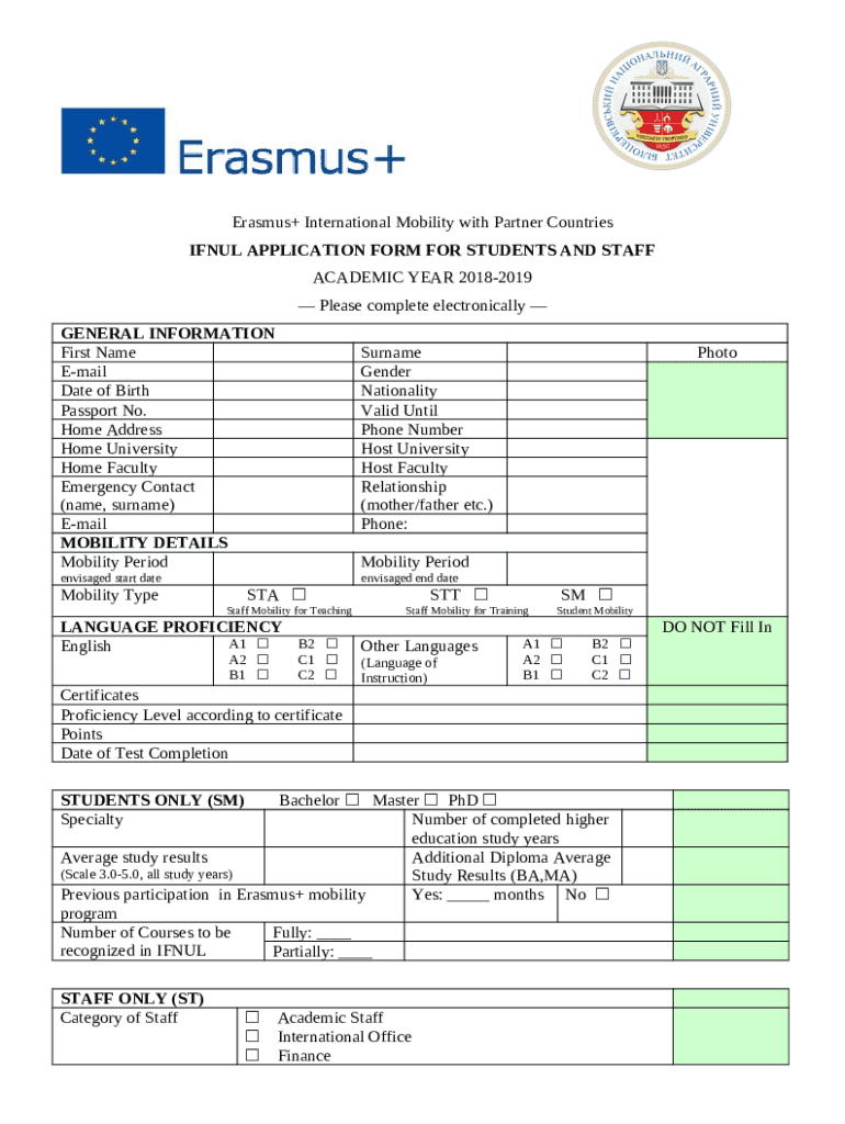 APPLICATION FOR PARTNER COUNTRIES - Erasmus+ Doc Template | pdfFiller