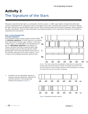Stellar Signatures - Worksheet (pdf) Doc Template | pdfFiller