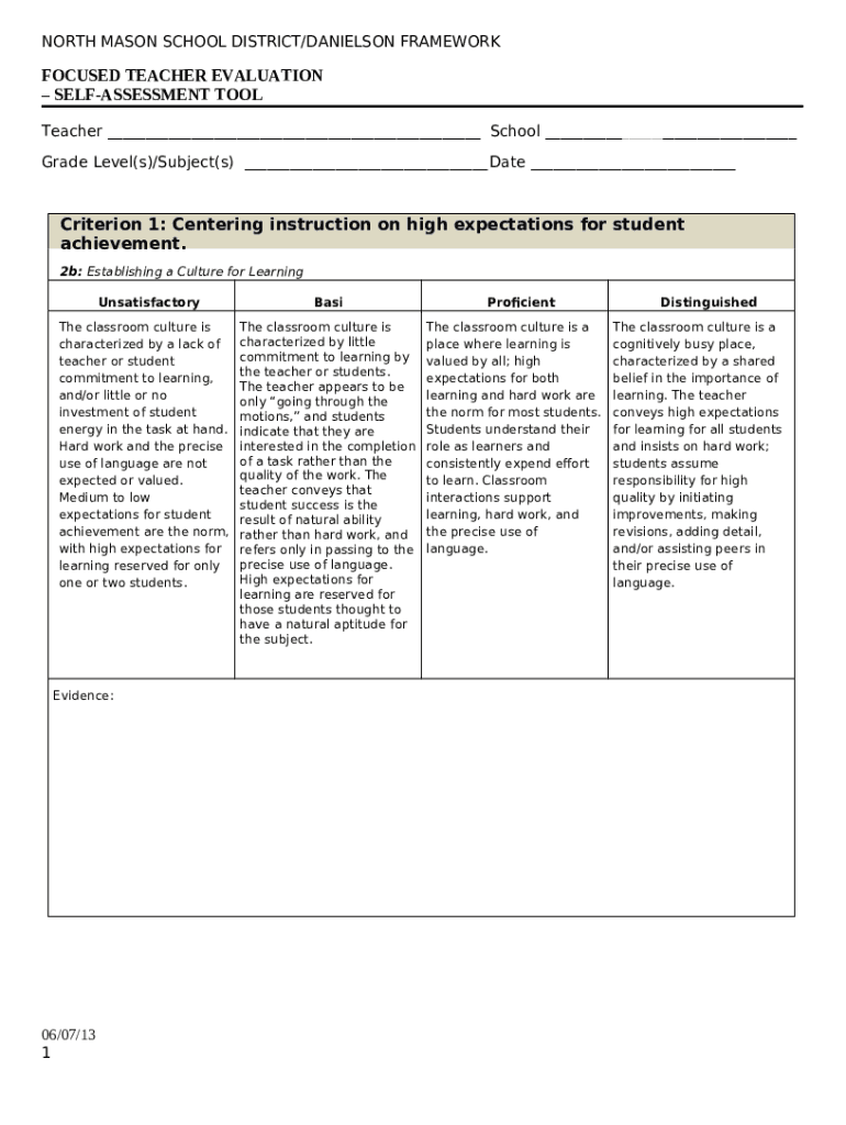 The Marzano Teacher Evaluation Model by Washington State ... Doc Template | pdfFiller