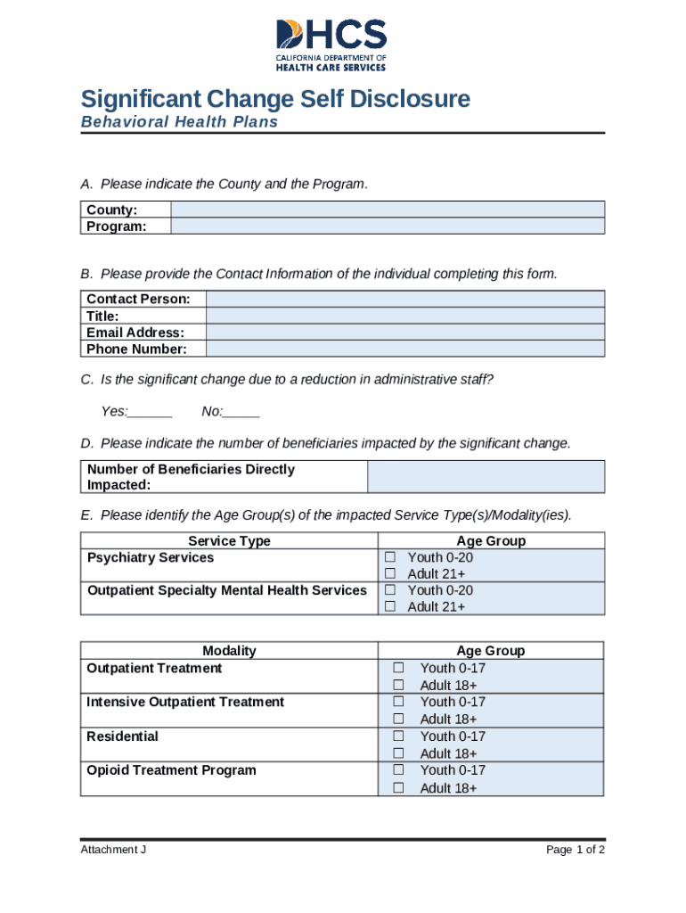 Attachment-J-Significant-Change-Disclosure Doc Template | pdfFiller