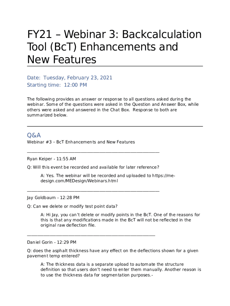 Updates to AASHTOWare Pavement ME Design Software ... Doc Template ...