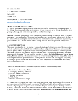 Switzer AP Comparative Government ... Doc Template | pdfFiller