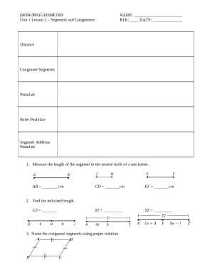Geometry/Honors Geometry Doc Template | pdfFiller